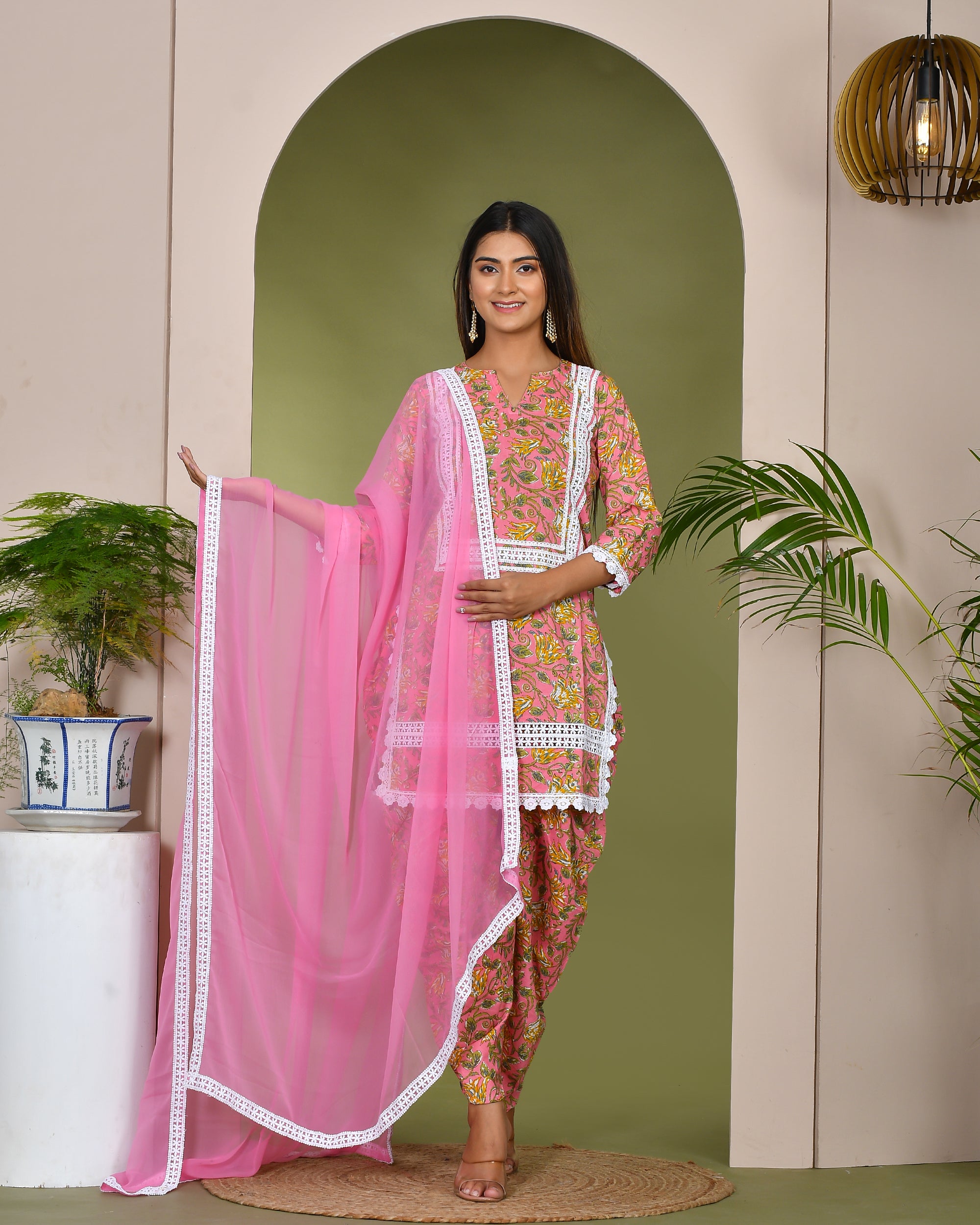Buy Gulfam Pink Suit Set Online | Bannhi